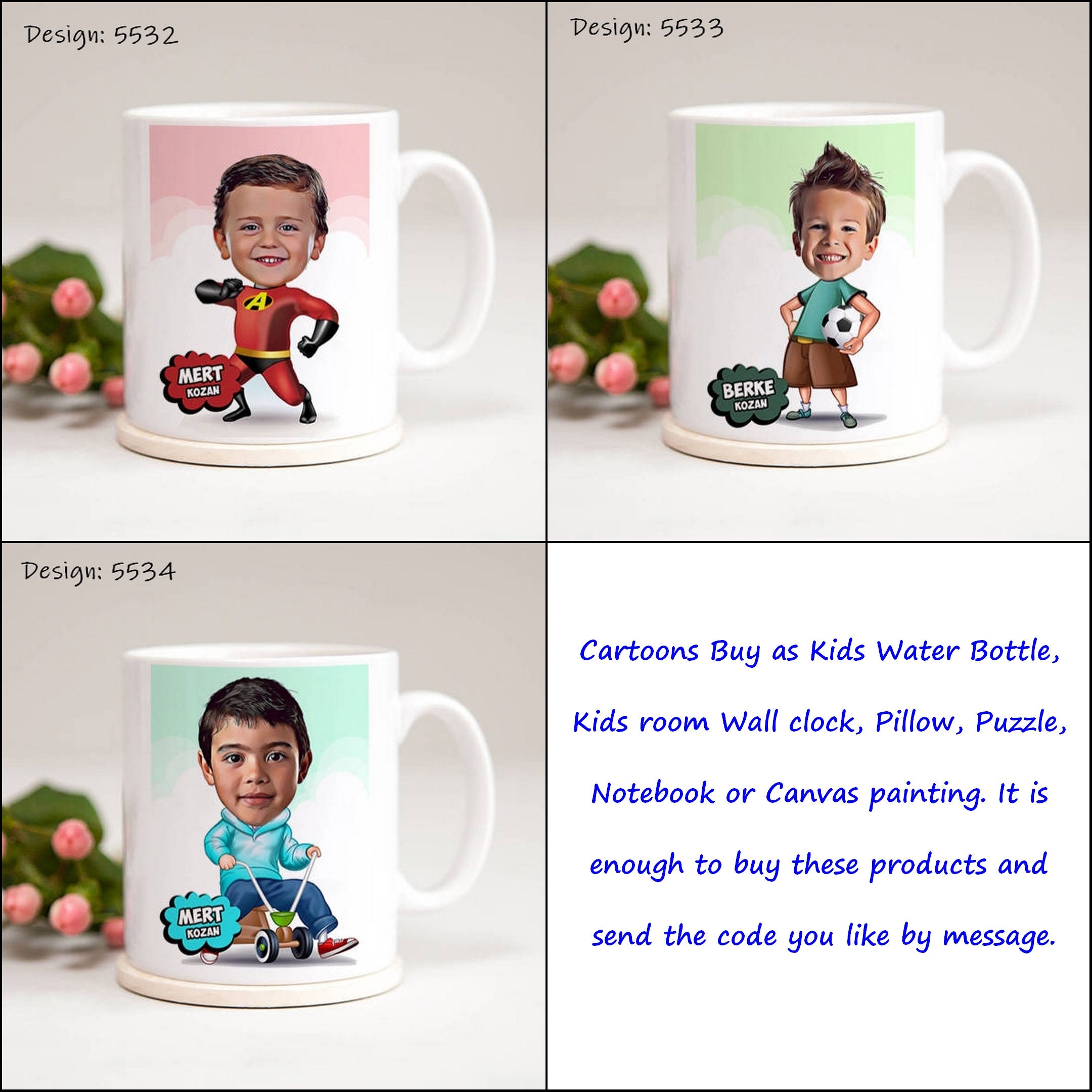 Kids Cartoon Mup Kids Cup Customizable Kids Cup Children - Etsy UK
