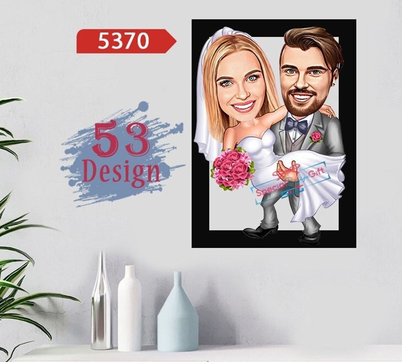 Wedding Decoration Caricature Frame, Wooden Wedding Frame, Wedding ...