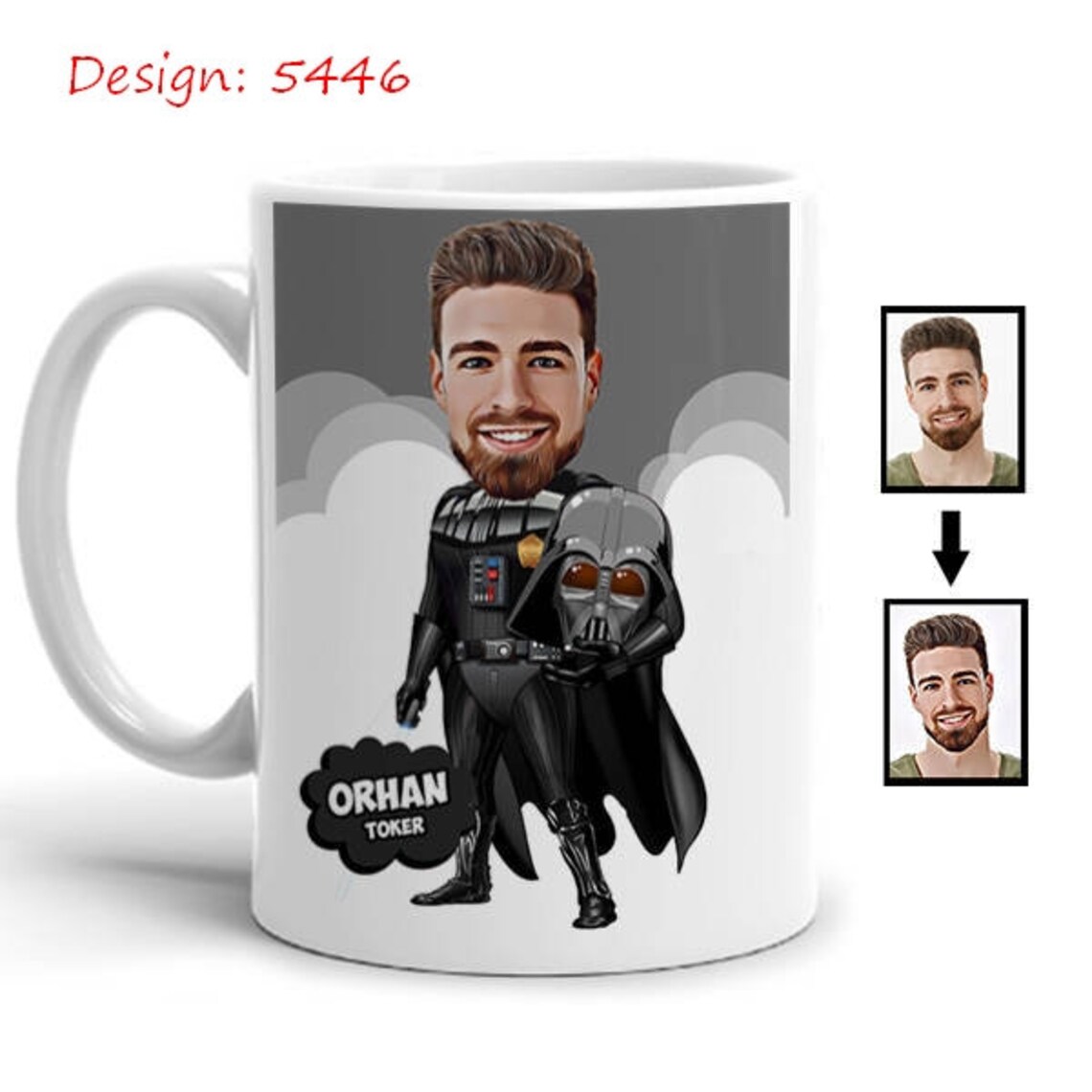Custom Cartoon Drawıng Coffee Mug | Hand-made Mug | Personalized Gift ...