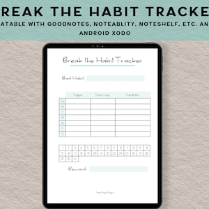 Break the Habit Tracker Calendar, Habit Tracker Printable, Routine ...