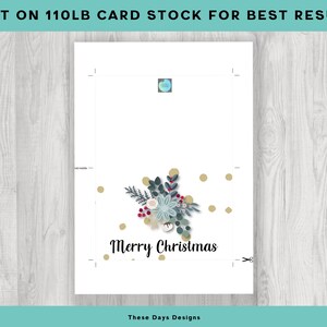 Printable Christmas Card Set of 4, Holiday Card Pack, Farmhouse ...