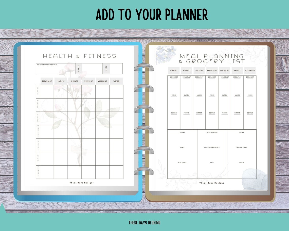 Fitness Planner, Meal Planner, Printable, Health Tracker, Fitness ...