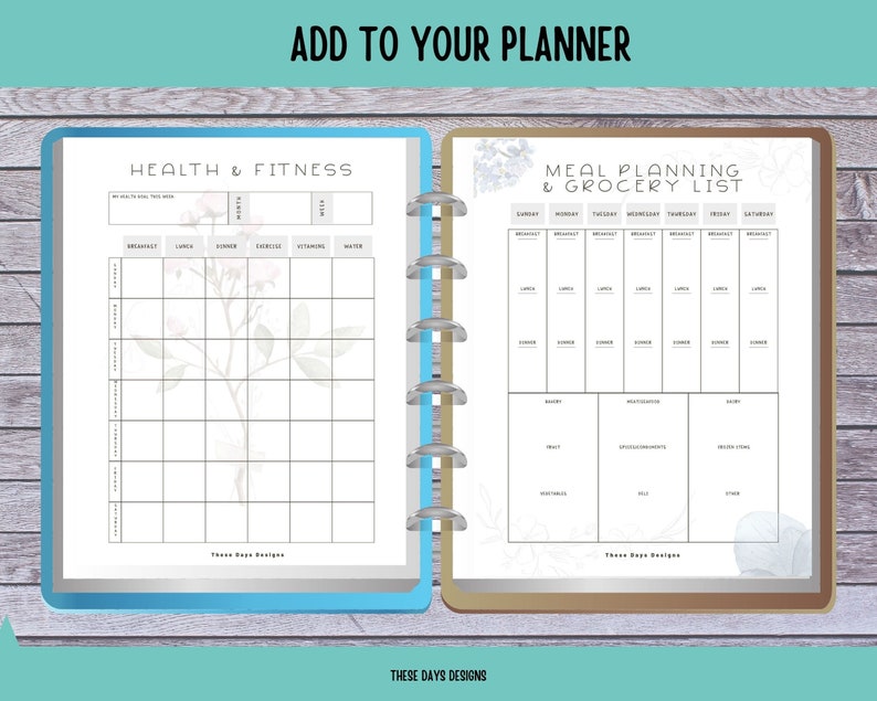 Fitness Planner, Meal Planner, Printable, Health Tracker, Fitness ...