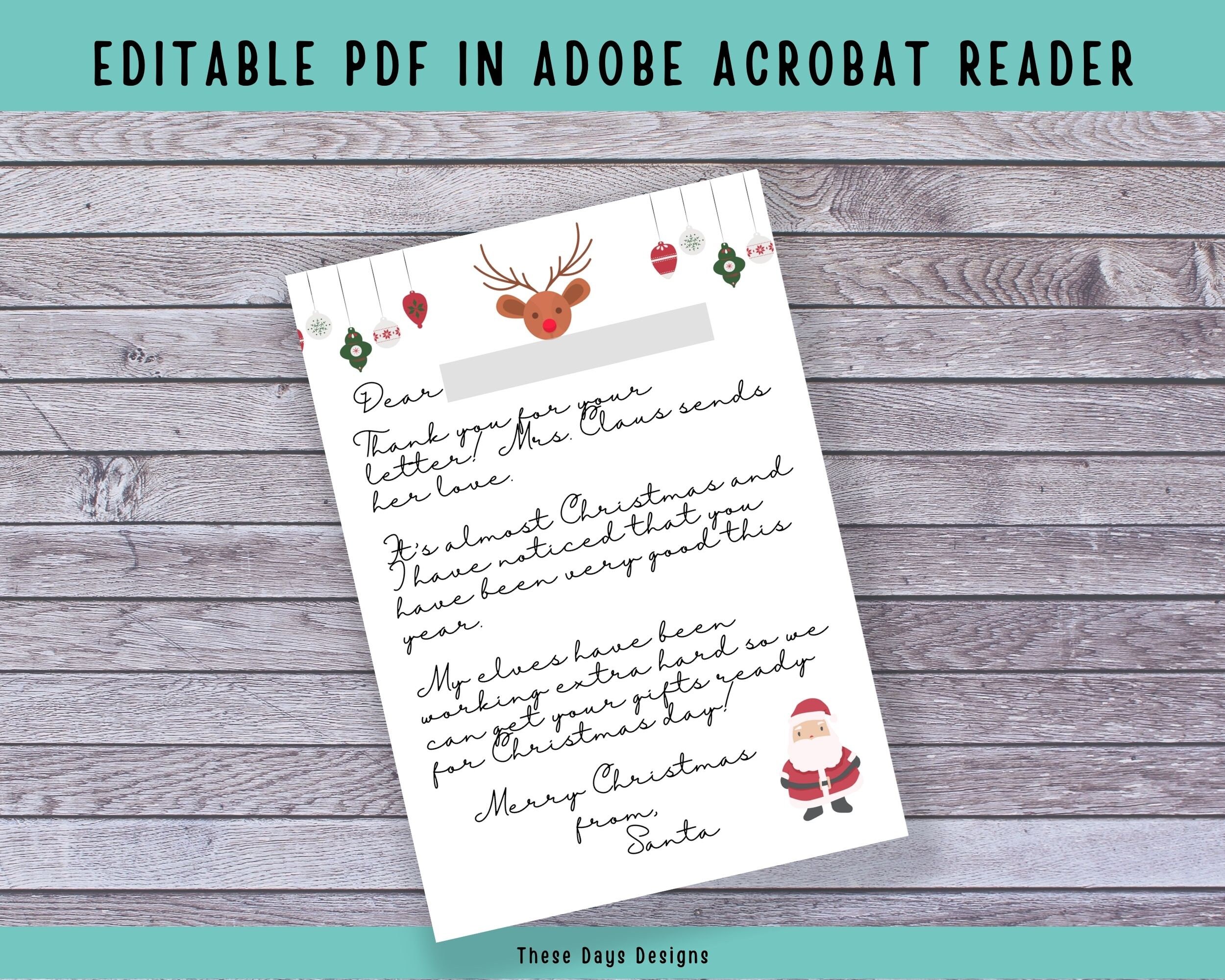 Dear Santa Letter Printable Template Editable Letter From | Etsy