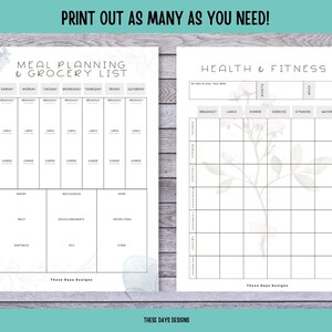 Fitness Planner, Meal Planner, Printable, Health Tracker, Fitness ...
