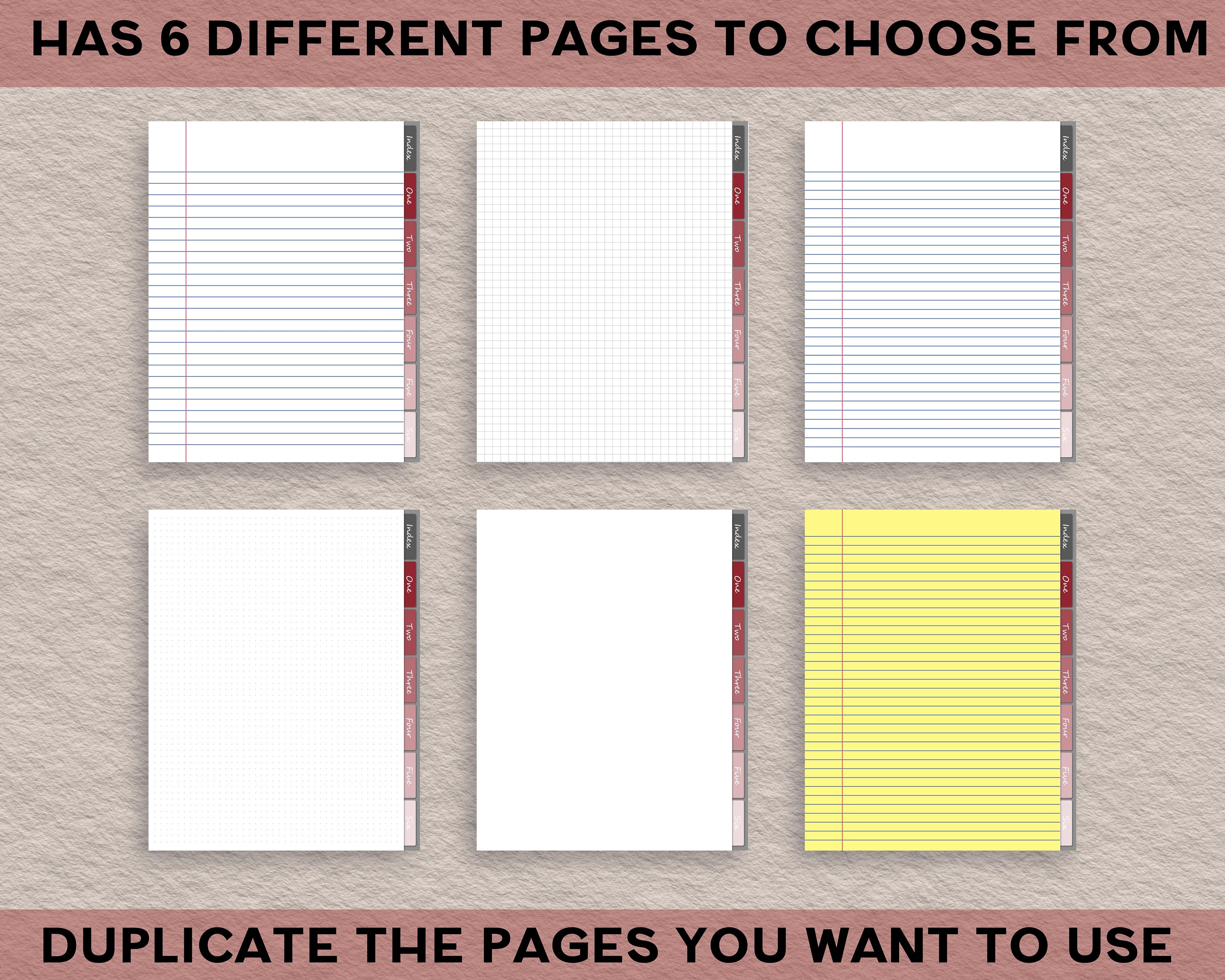 Red Digital Notebook, Digital Notebook Goodnotes, Student Notebook, 6 ...