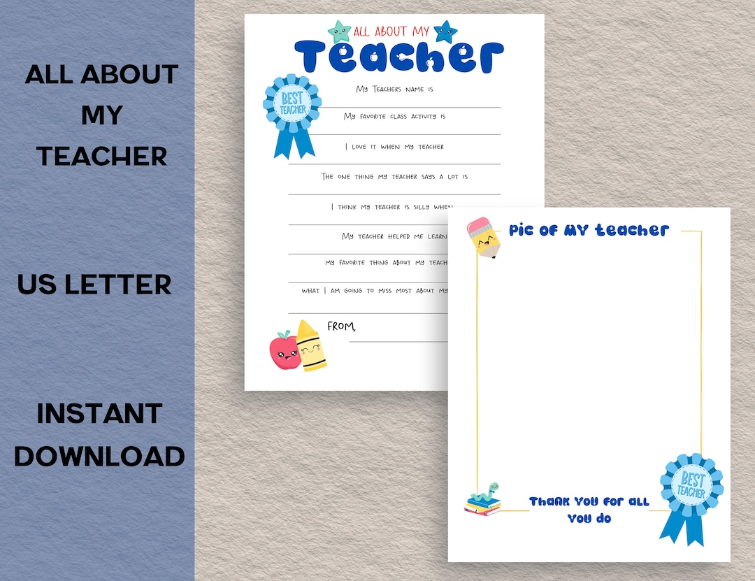 All About My Teacher, Teacher Appreciation Week, Preschool Teacher ...