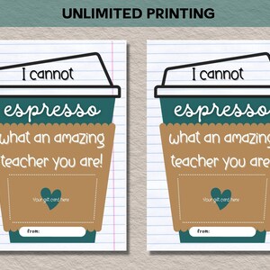 Gift Card Holder, Teacher Appreciation, Coffee Card Holder, English ...