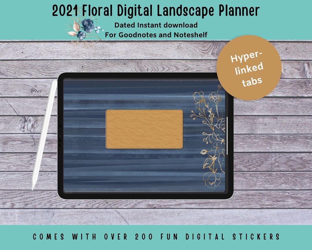 2021 Landscape Digital Planner, 2021 Horizontal Planner for Goodnotes ...