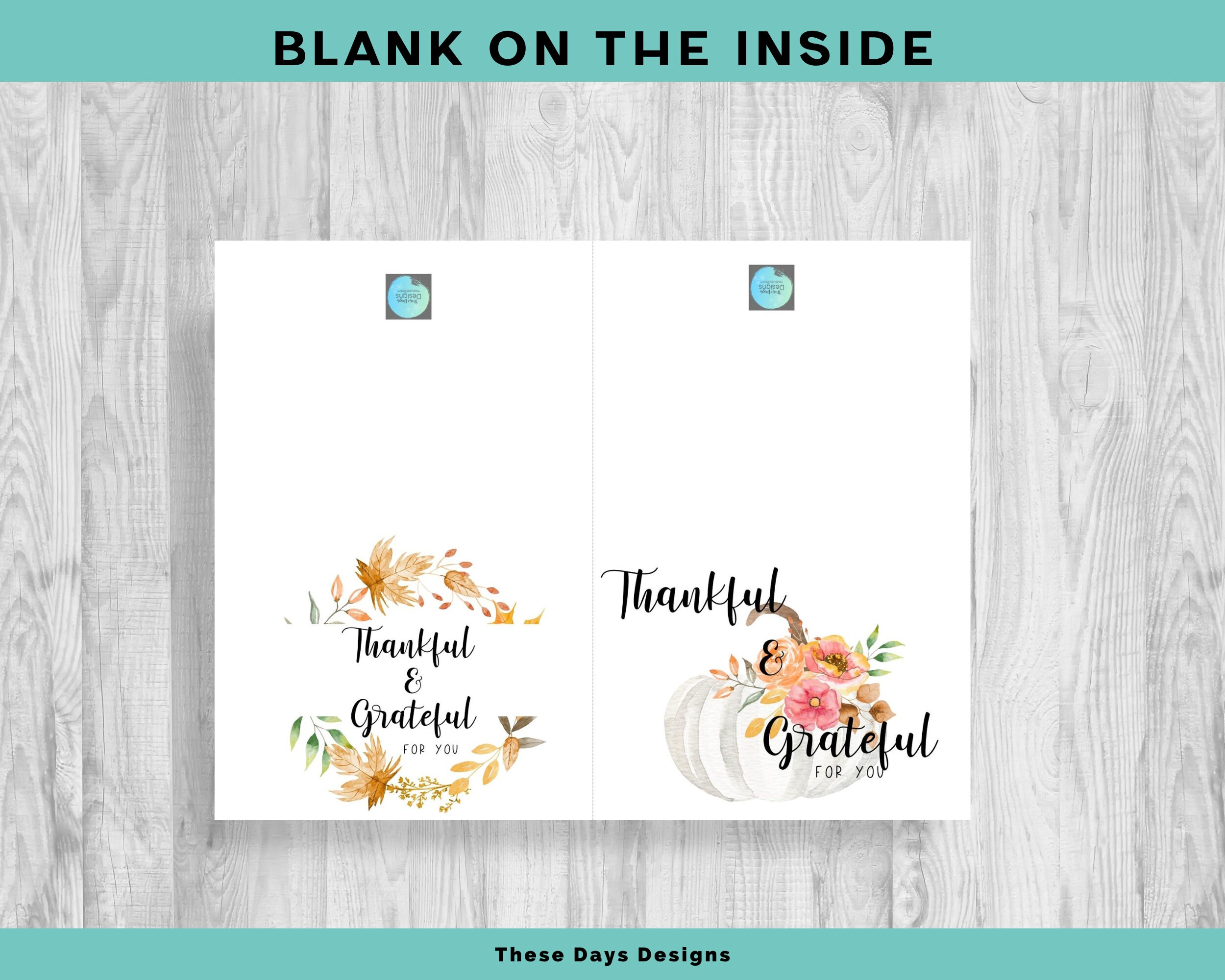 Thankful Cards, Printable, Grateful Cards for You Card Set of 4, Boho ...
