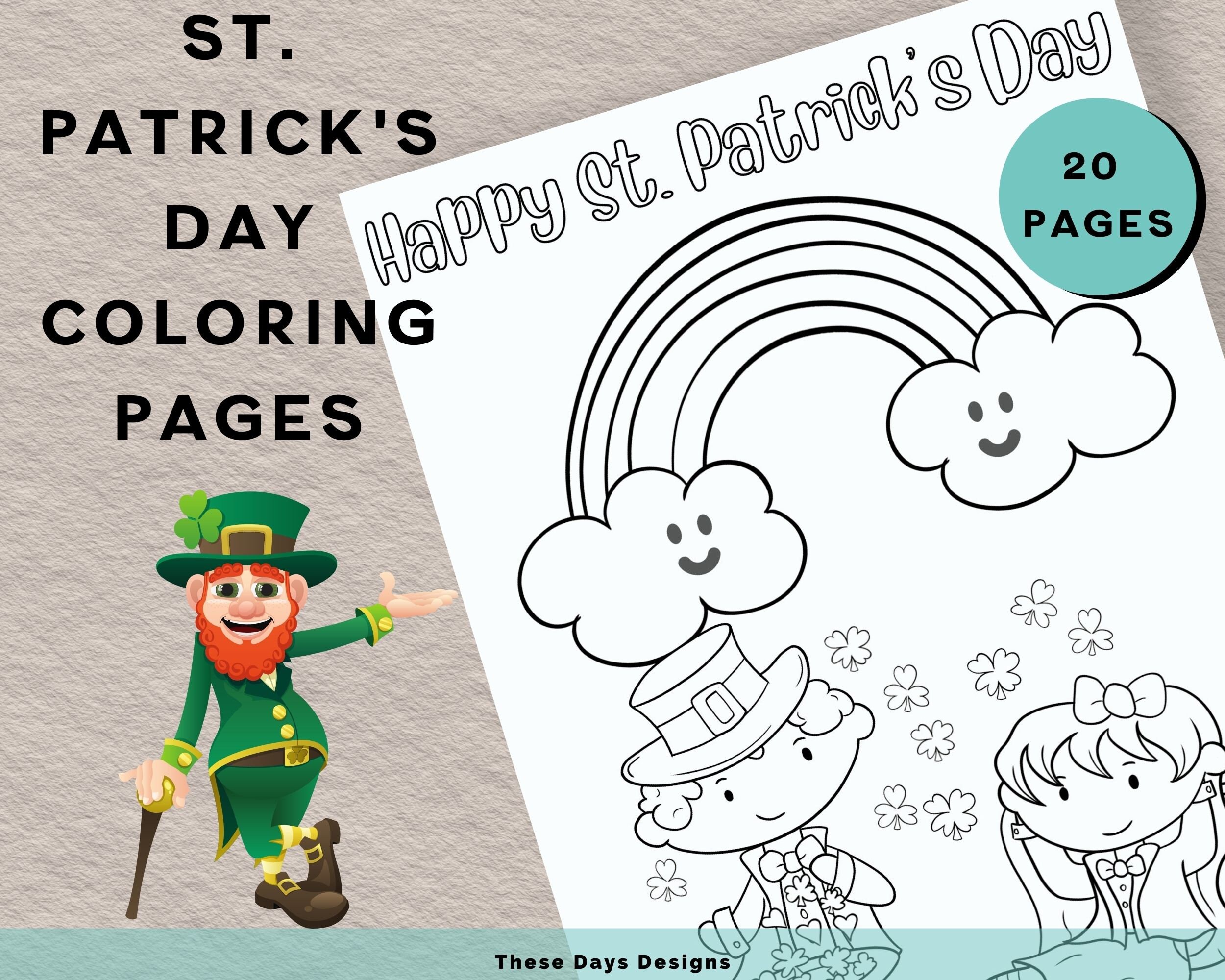 St. Patrick's Day Coloring Pages, Printable, Kids Coloring Book PDF ...