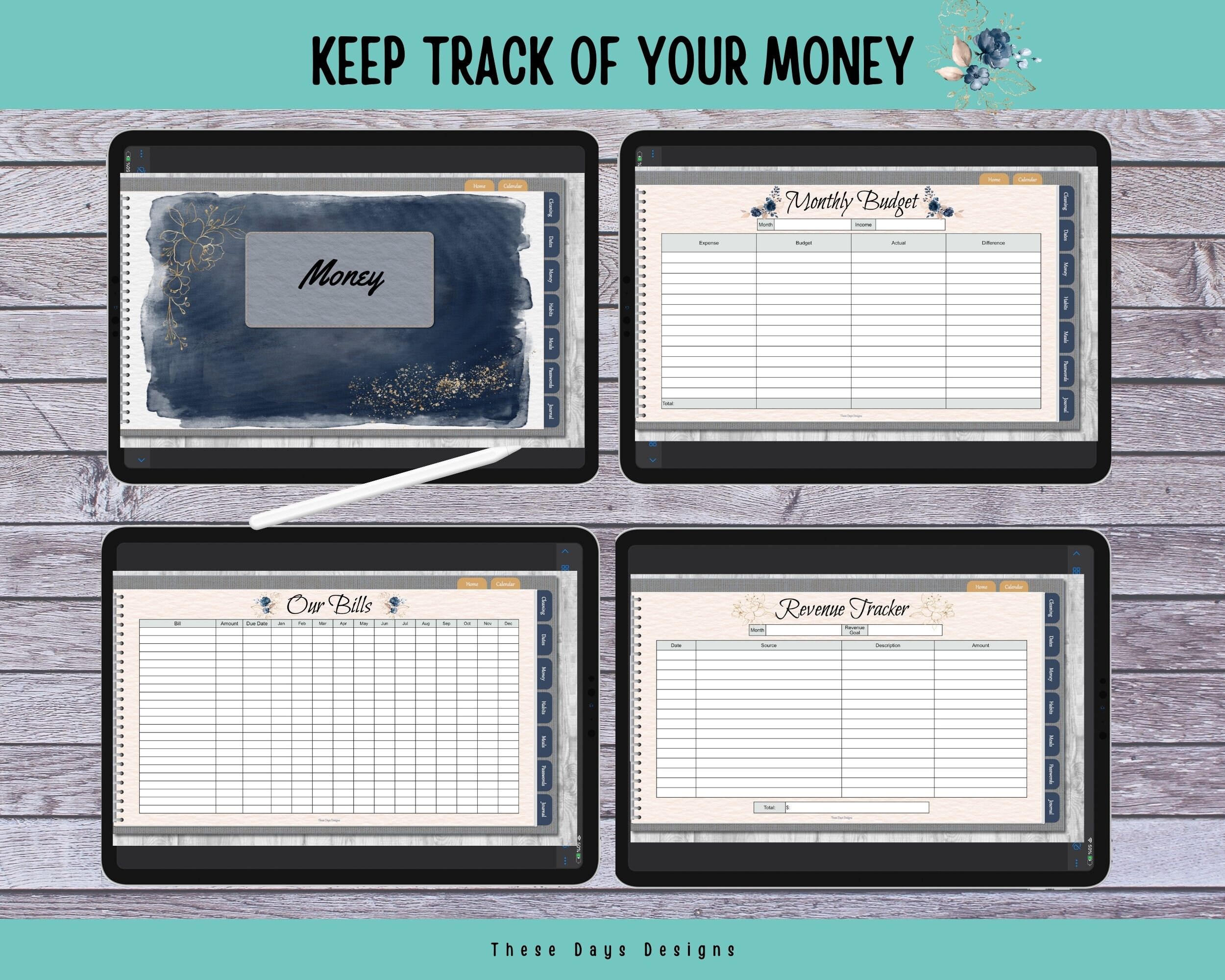 2021 Landscape Digital Planner, 2021 Horizontal Planner for Goodnotes ...