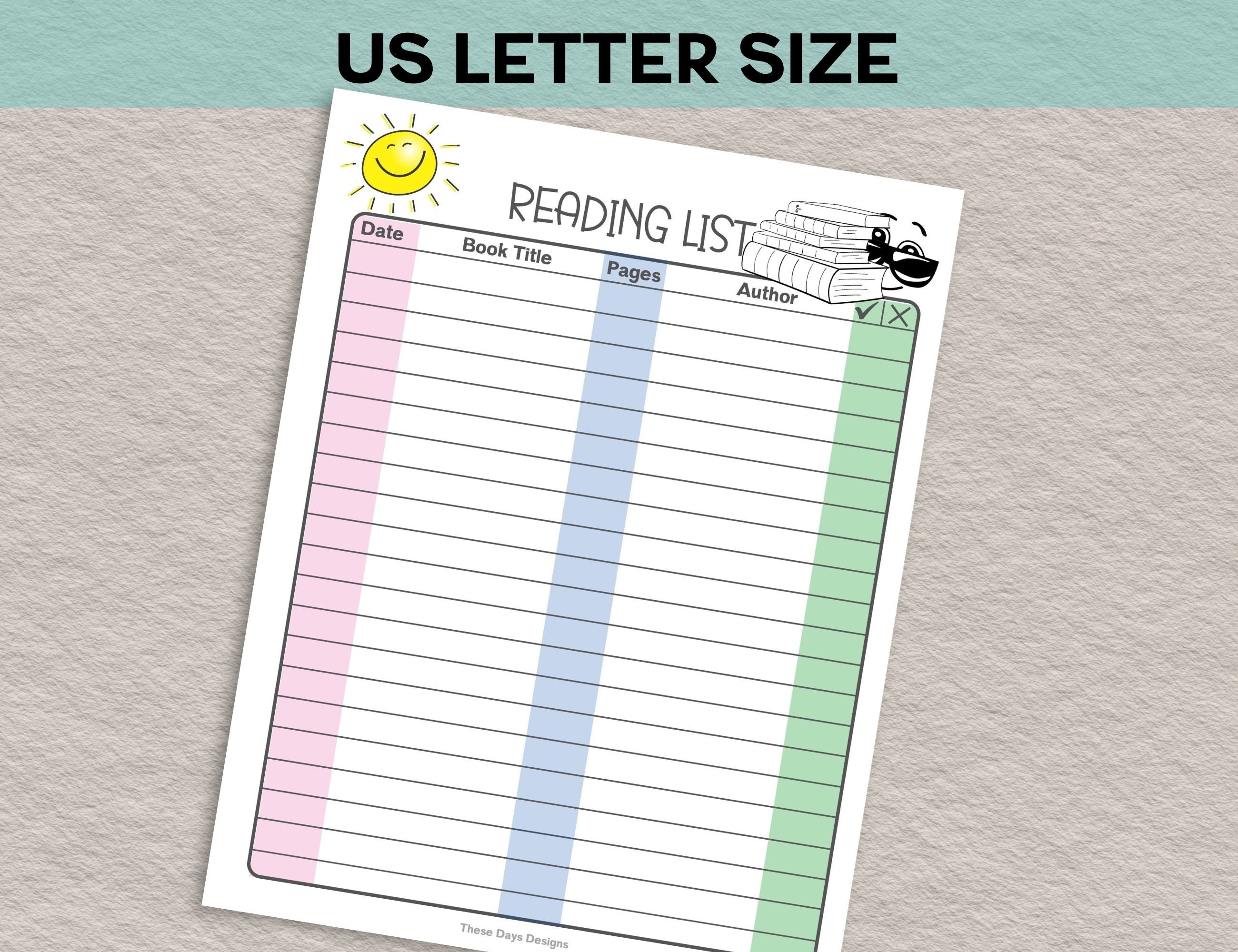 Summer Reading Log for Kids, Reading Tracker, Reading Challenge ...