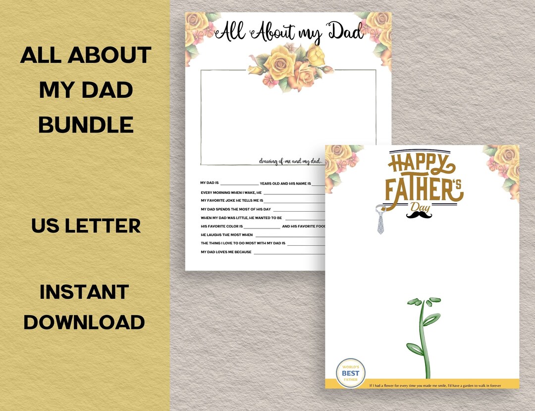 All About My Dad Questionnaire, Father Questionnaire, Dad Handprint Art ...