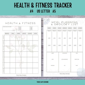 Fitness Planner, Meal Planner, Printable, Health Tracker, Fitness ...