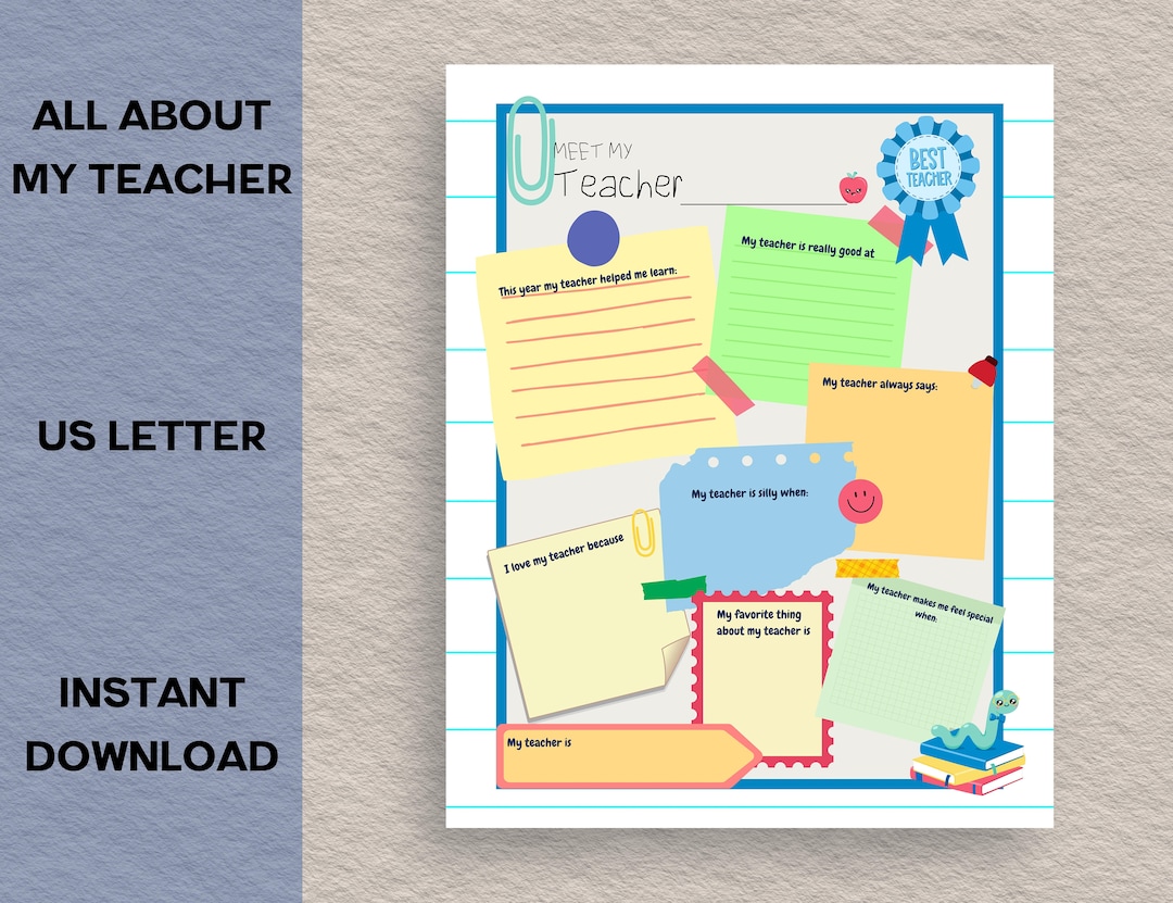 Teacher Appreciation Week, All About My Teacher, Teacher Printable ...