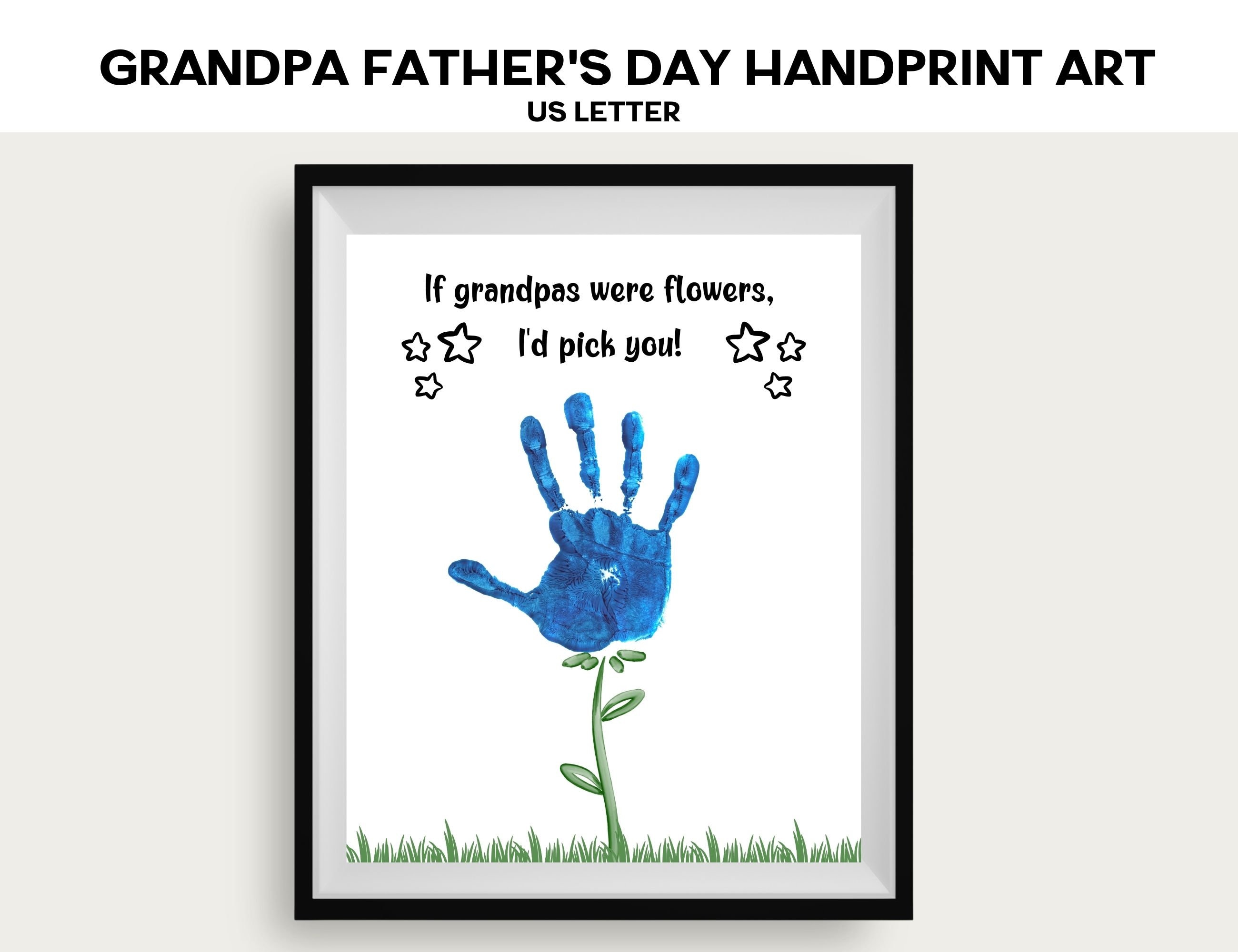 Grandpa Father's Day Handprint Craft, Handprint Art Printable, Kids ...