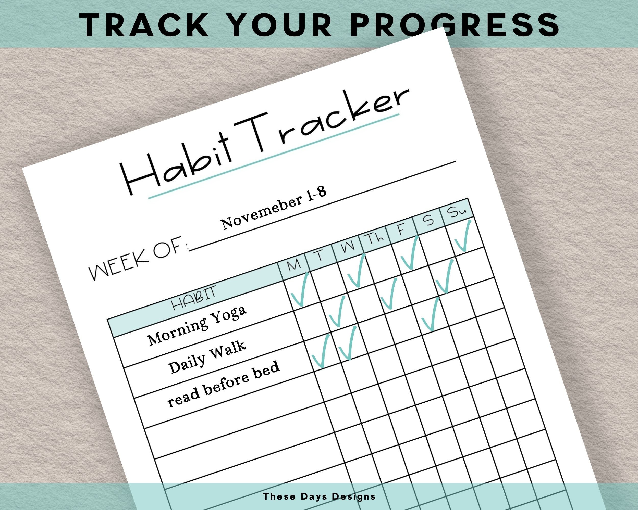 Daily Habit Tracker, 30 Day Habit Tracker, Monthly Habit Tracker ...