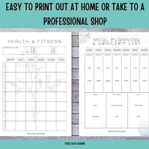 Fitness Planner, Meal Planner, Printable, Health Tracker, Fitness ...