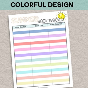 Summer Reading Log for Kids, Reading Tracker, Reading Challenge ...