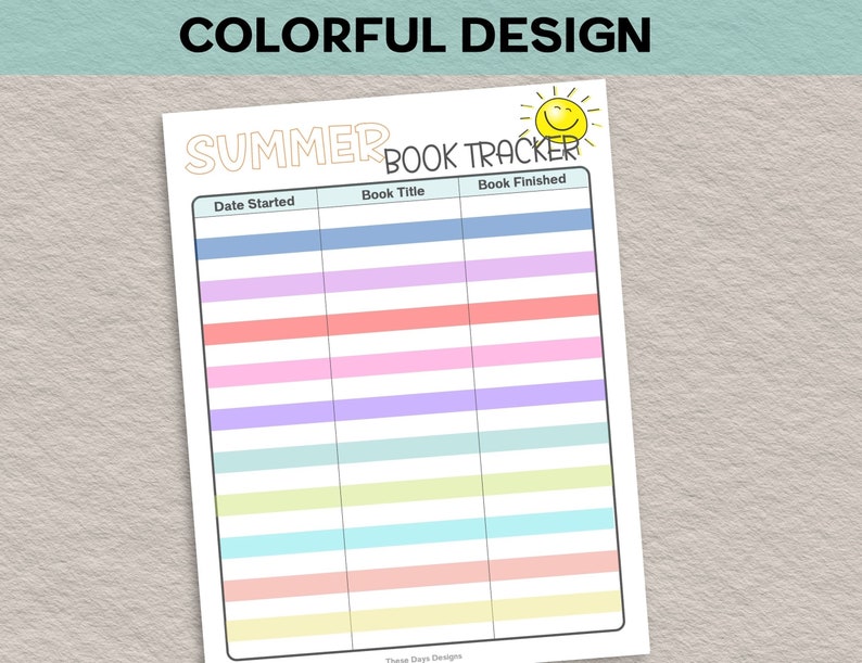 Summer Reading Log for Kids, Reading Tracker, Reading Challenge ...