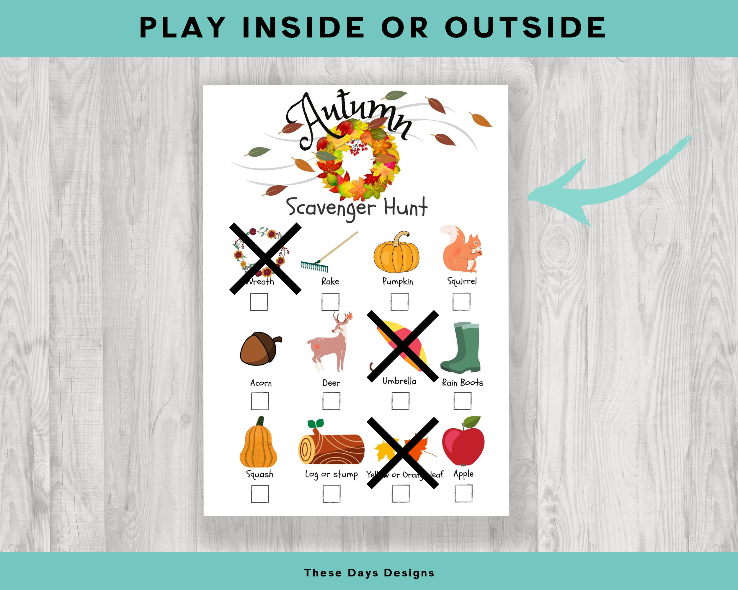 Autumn Scavenger Hunt, Fall Scavenger Hunt for Kids, Printable, Outdoor ...