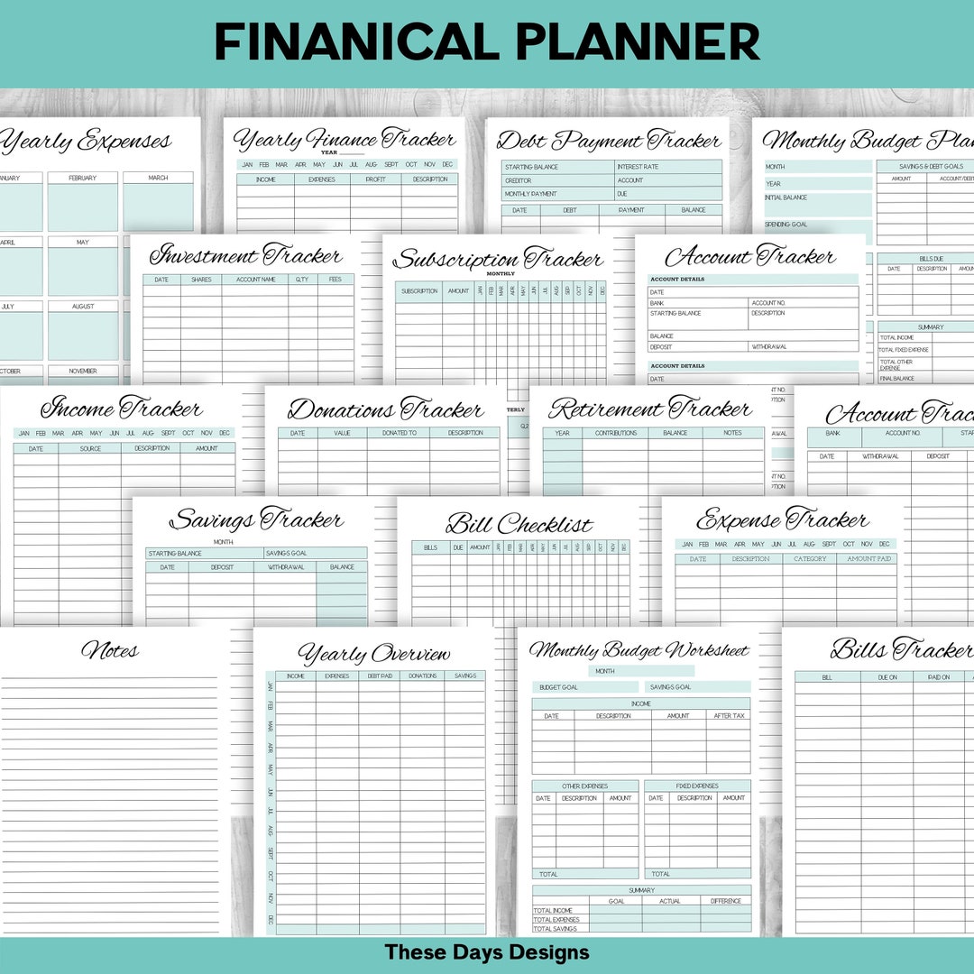 Financial Freedom Planner, Finance Planner, Budget Planner Printable ...