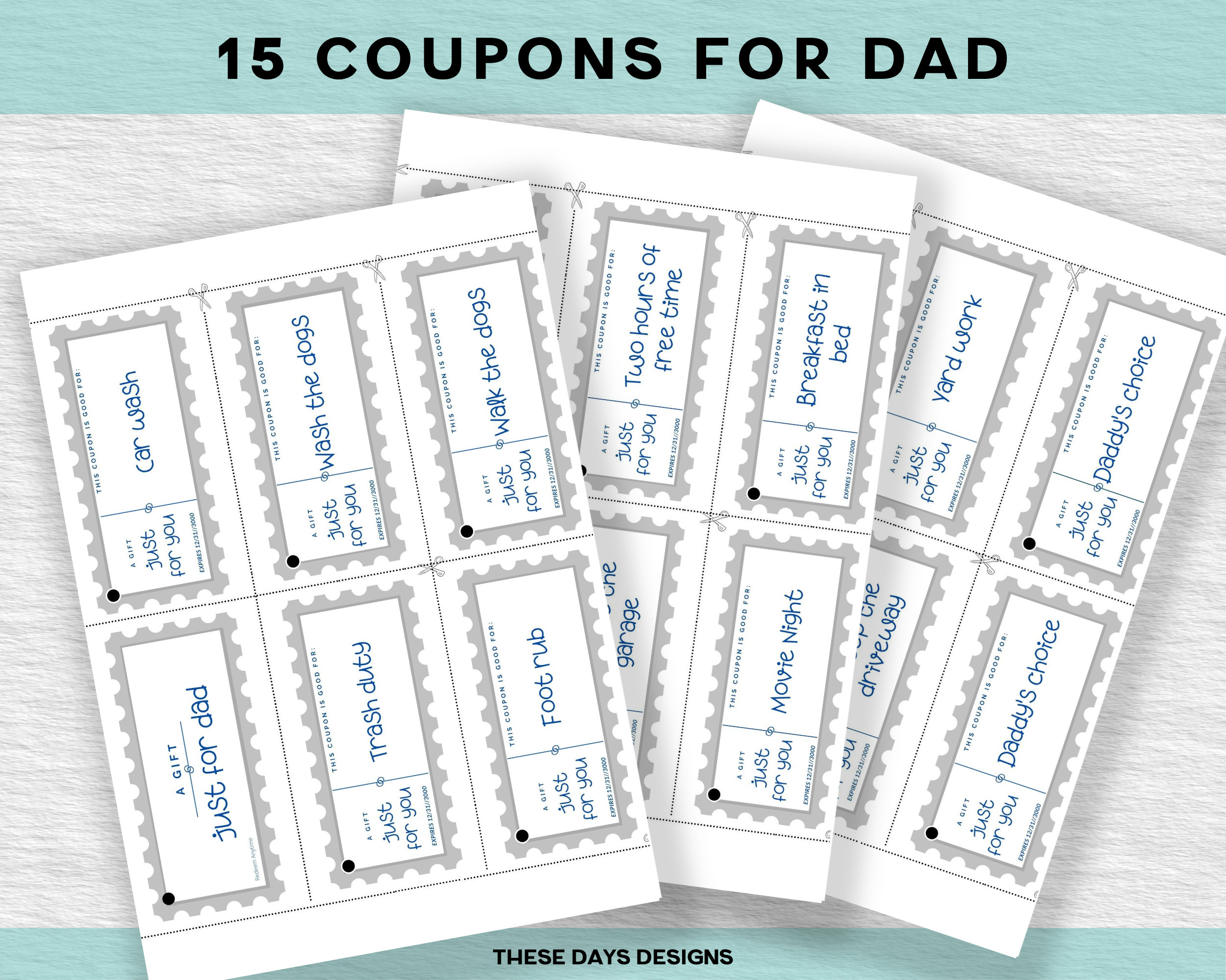 Dad Coupon Book Dad Birthday Coupons for Dad Dad Gift - Etsy