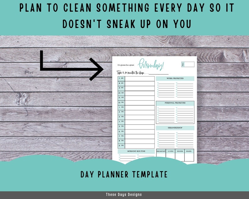Daily Routine Printable, 7 Day Planner, Day Planner Template, Employee ...