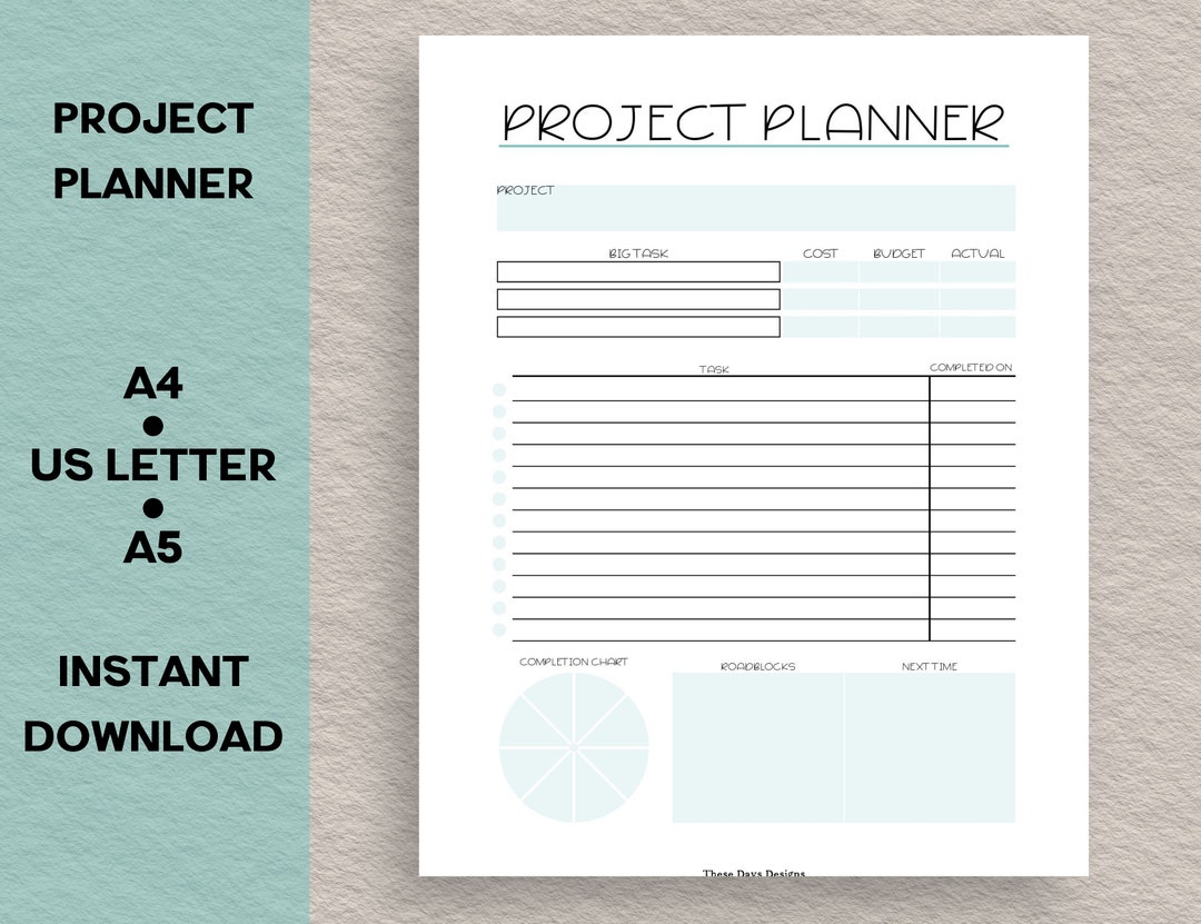 Home Project Planner PDF, Printable, Project Management, Money ...