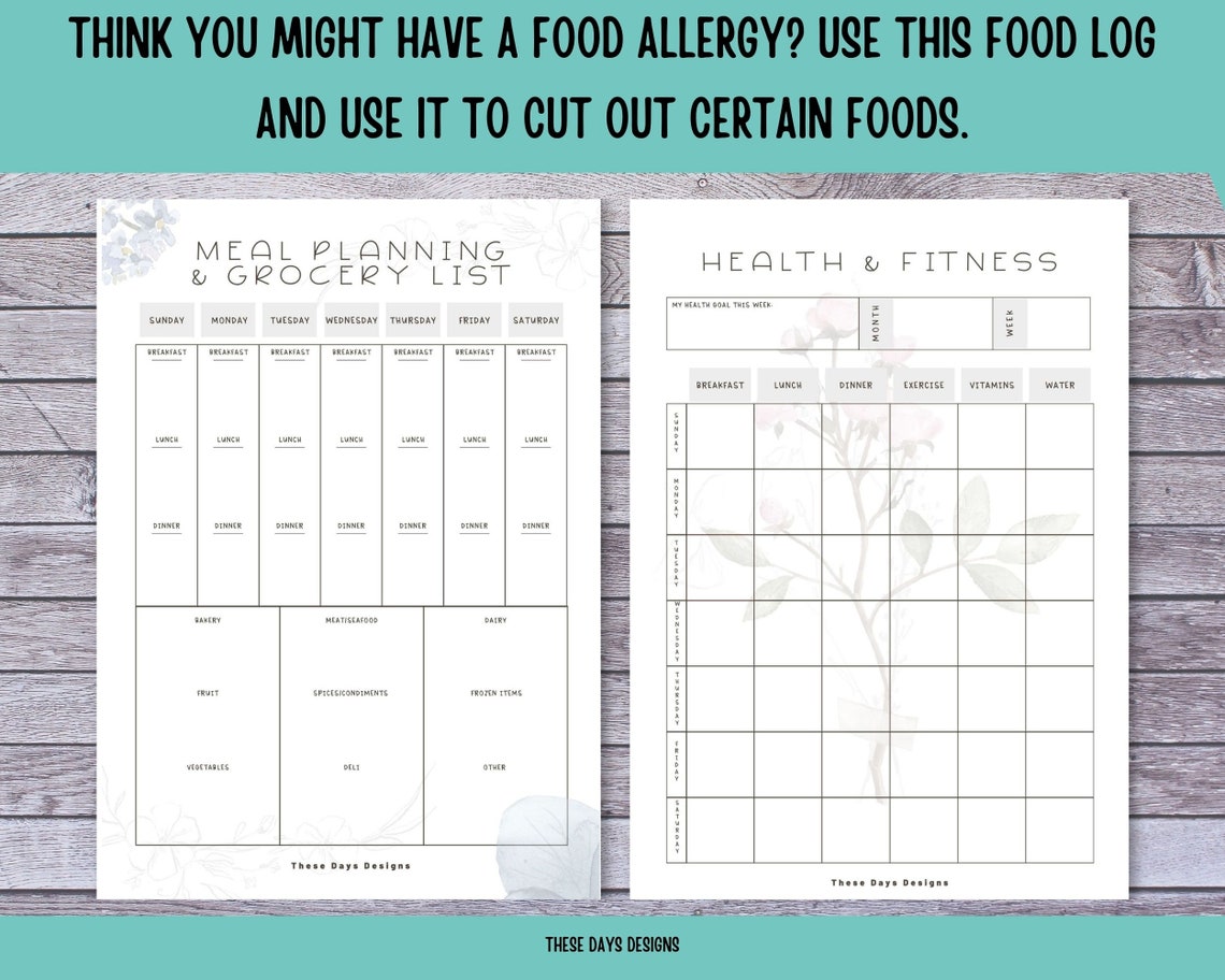 Fitness Planner, Meal Planner, Printable, Health Tracker, Fitness ...