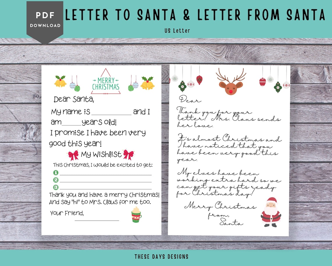 Dear Santa Letter Printable Template Editable Letter From | Etsy