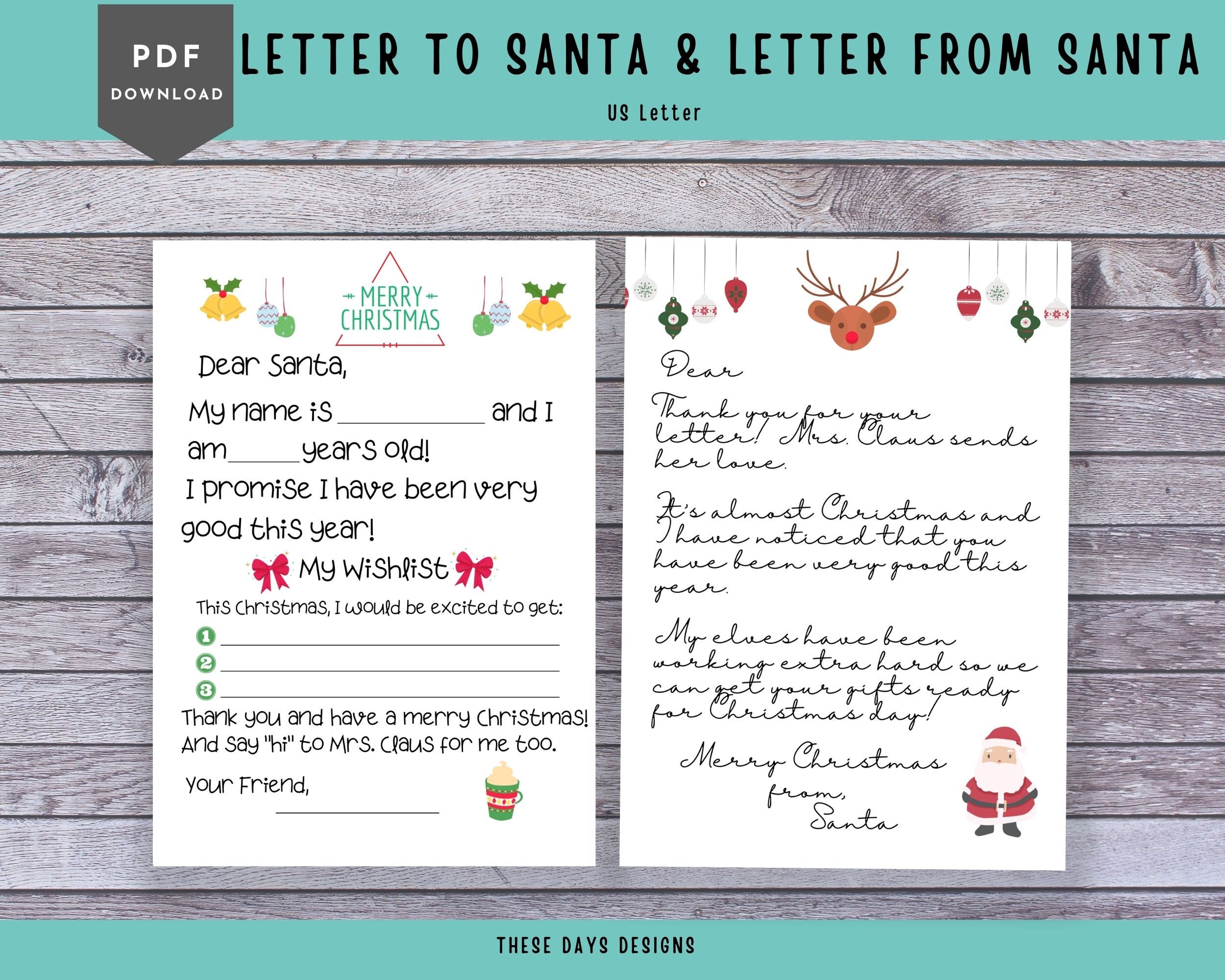 Dear Santa Letter Printable Template Editable Letter From | Etsy