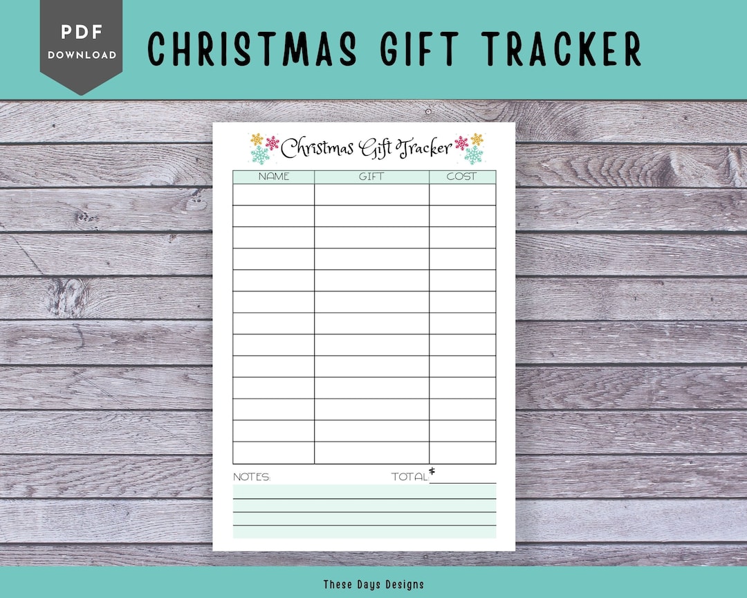 Christmas Gift Tracker, Christmas List, Printable, Holiday Gift Tracker ...