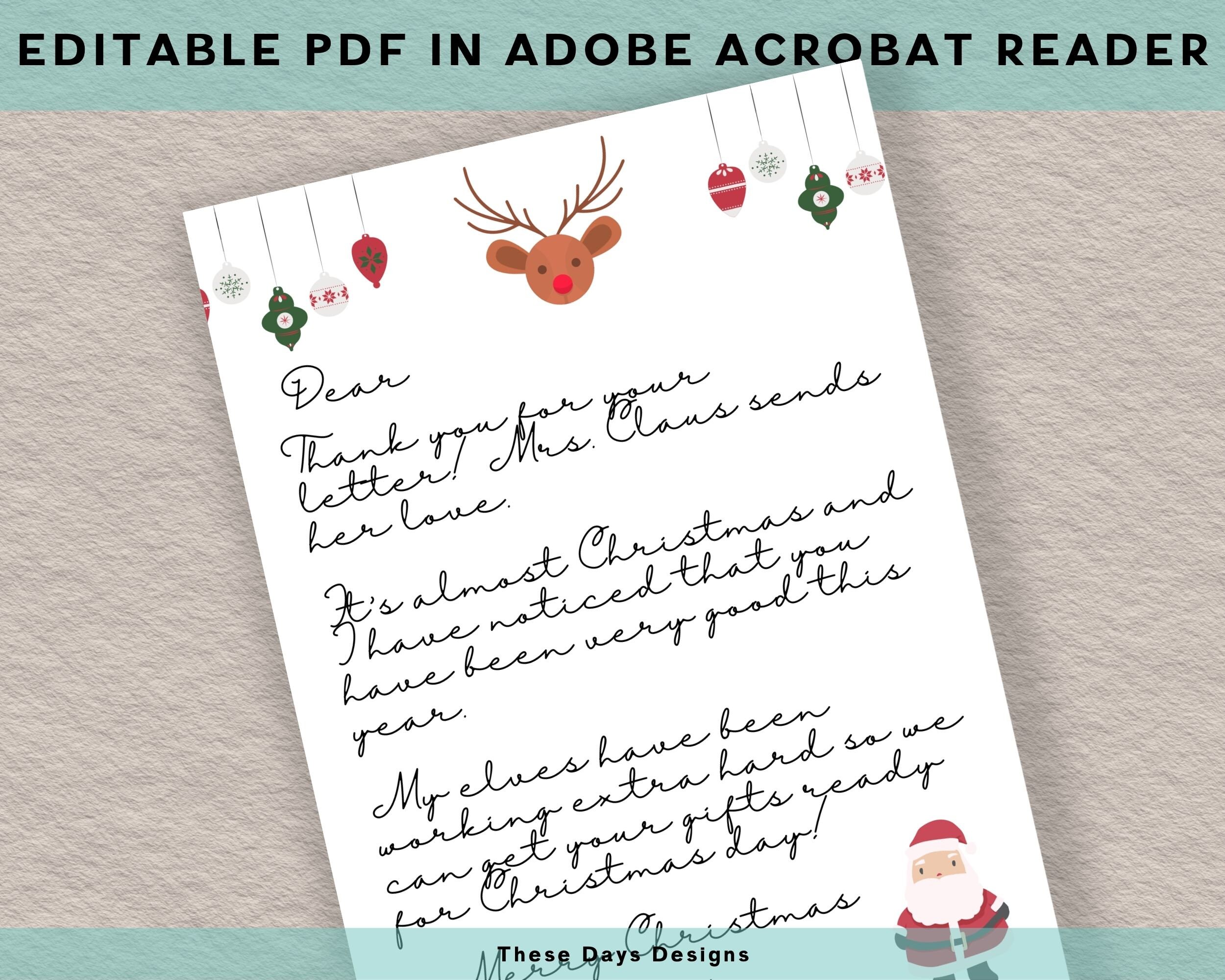 Dear Santa Letter Printable Template, Editable Letter From Santa ...