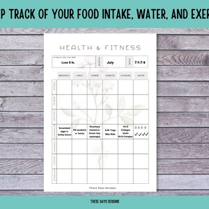 Fitness Planner, Meal Planner, Printable, Health Tracker, Fitness ...