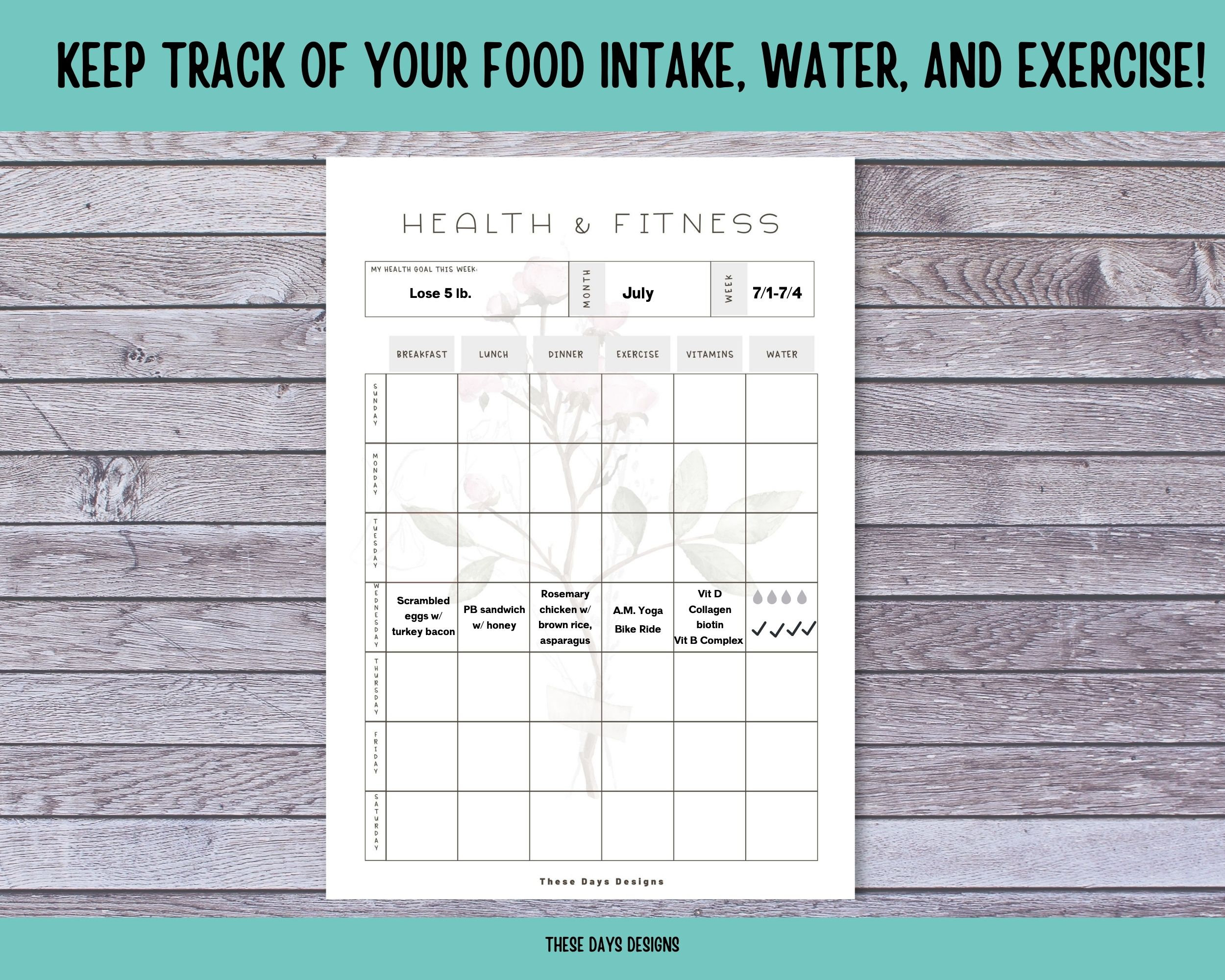 Fitness Planner, Meal Planner, Printable, Health Tracker, Fitness ...