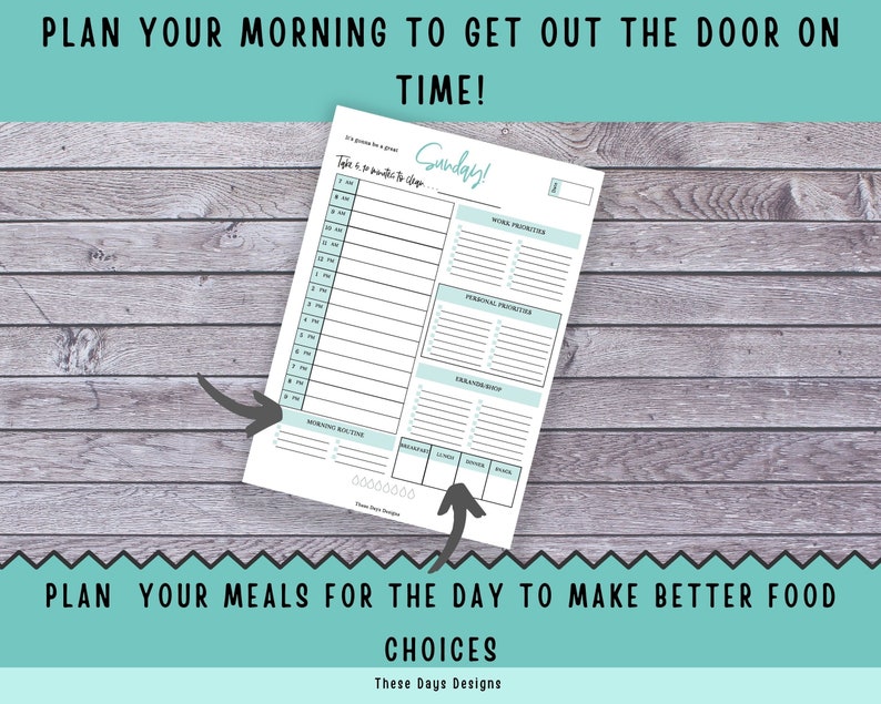 Daily Routine Printable, 7 Day Planner, Day Planner Template, Employee ...