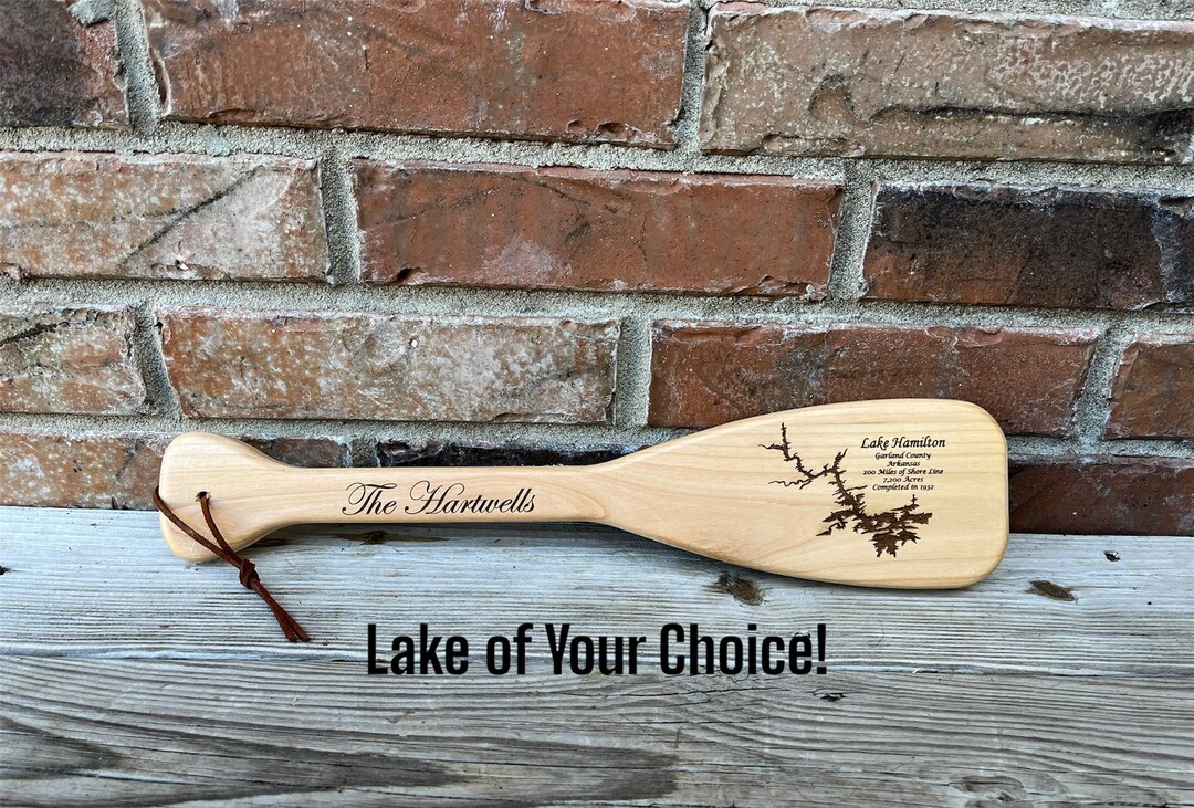 Laser Engraved Lake Paddle, Personalized Oar, Lake Hamilton Arkansas ...