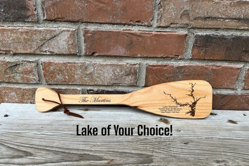 Laser Engraved Lake Paddle Personalized Oar Lake Hartwell - Etsy