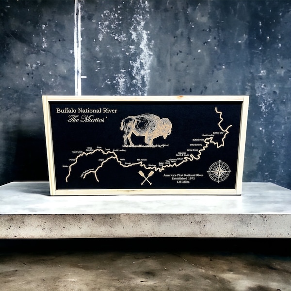 Laser Engraved River Map - Etsy