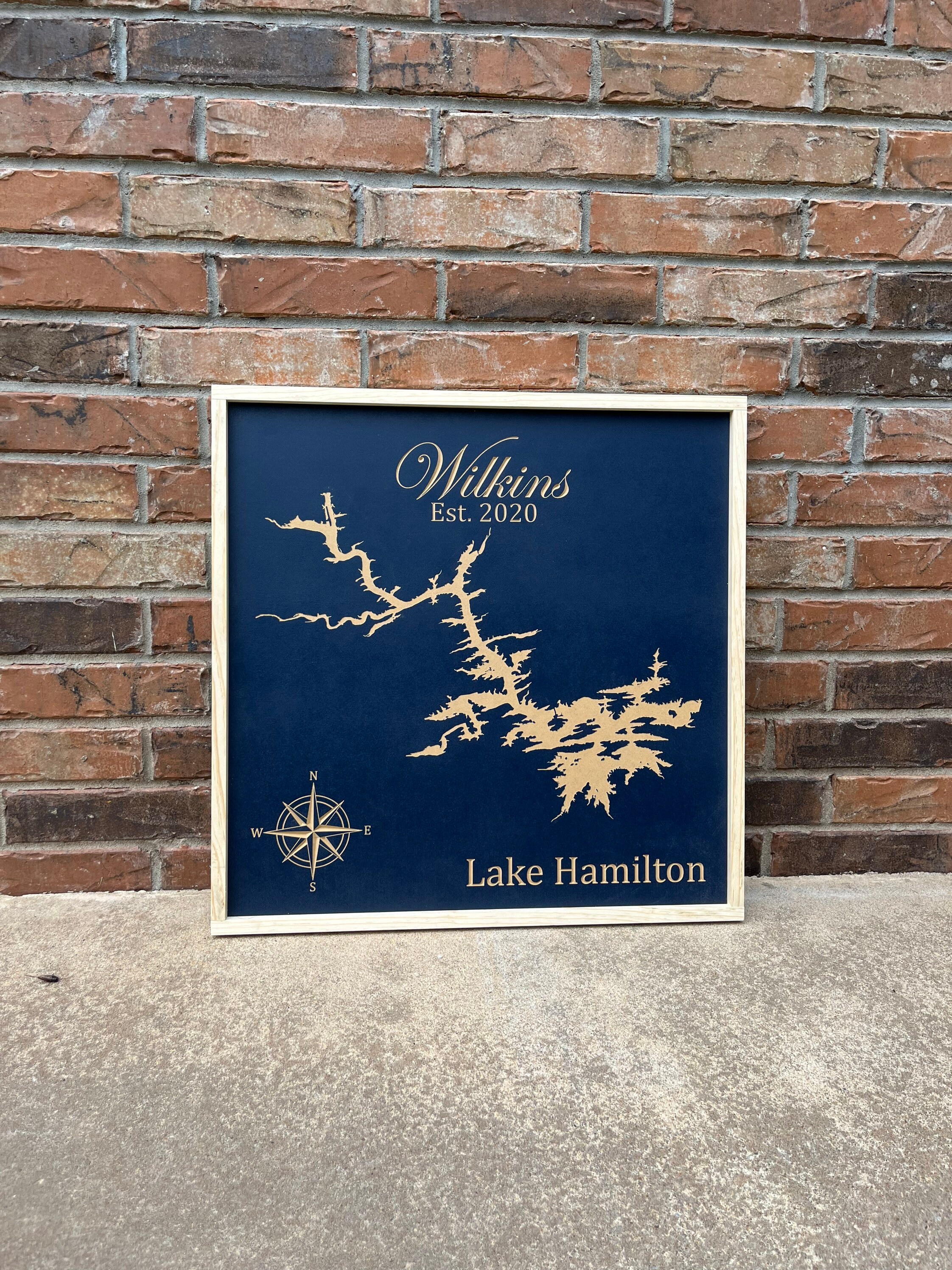 Lake Hamilton Lake Map Arkansas Lake Lake Map Wall Hanging - Etsy