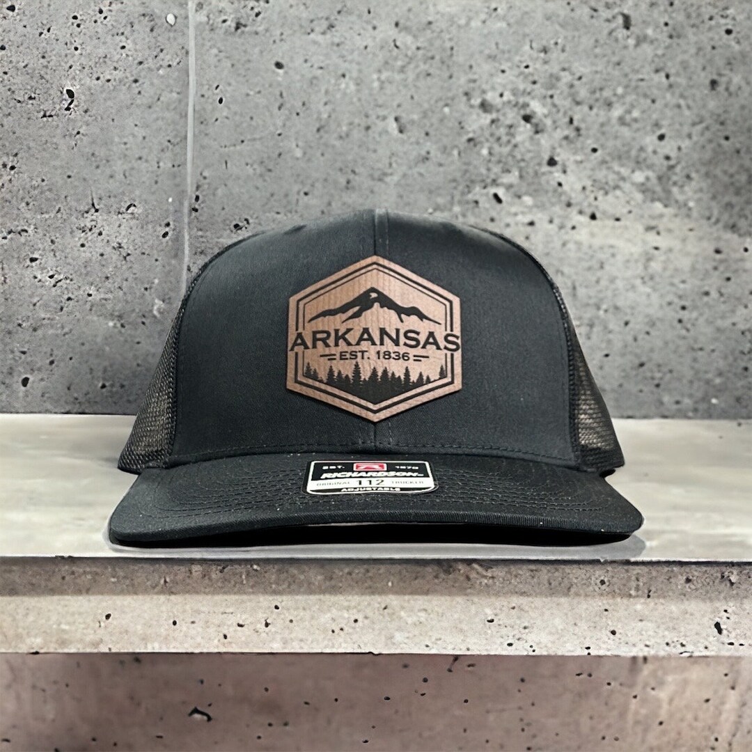 Arkansas Hat, Personalized Leather Patch Hat, the Natural State, Custom ...