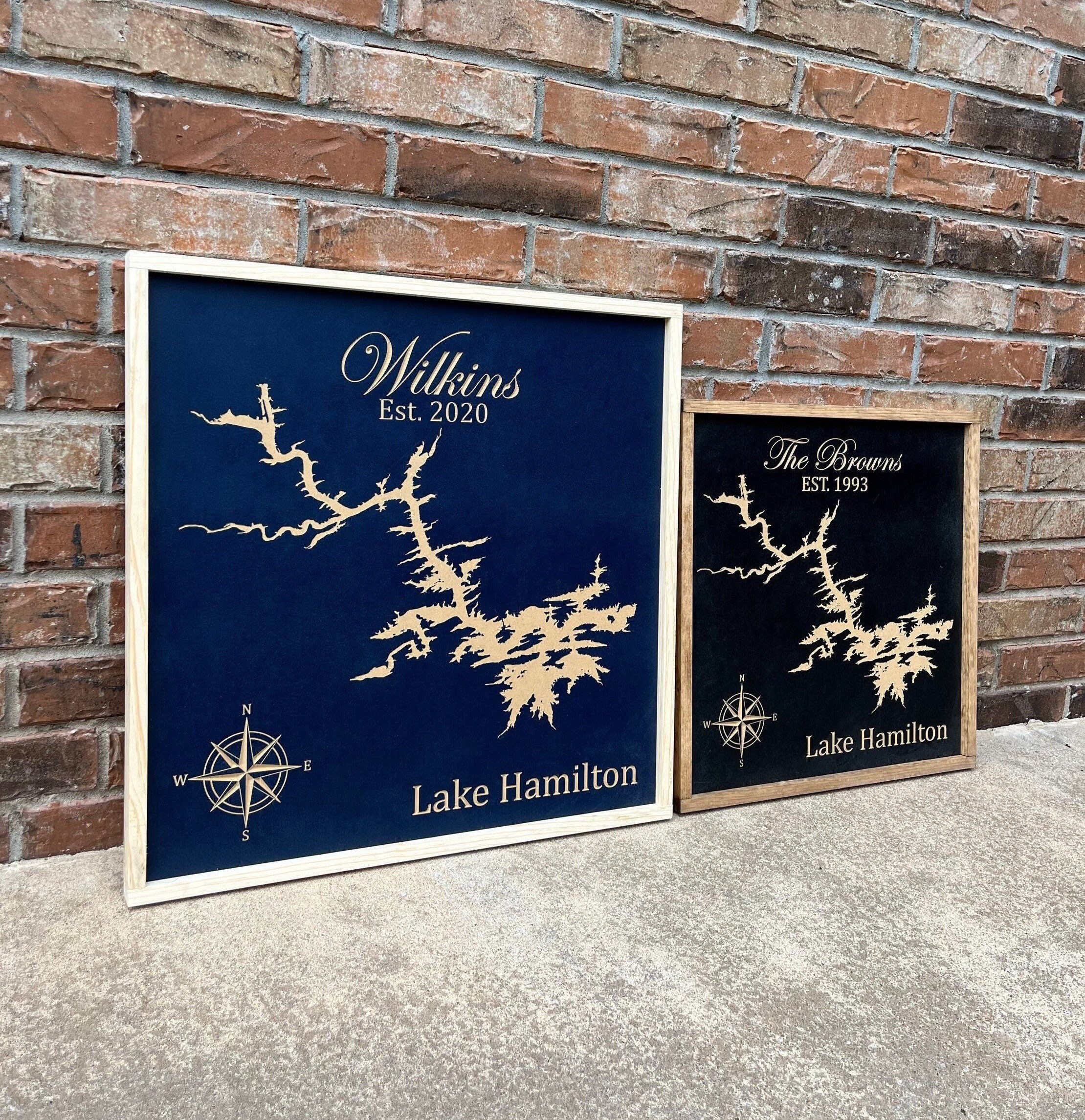 Lake Hamilton Lake Map Arkansas Lake Lake Map Wall Hanging - Etsy