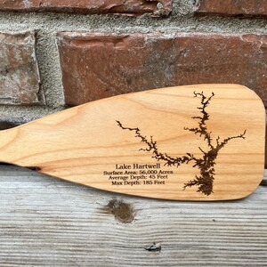 Laser Engraved Lake Paddle, Personalized Oar, Lake Hartwell ...