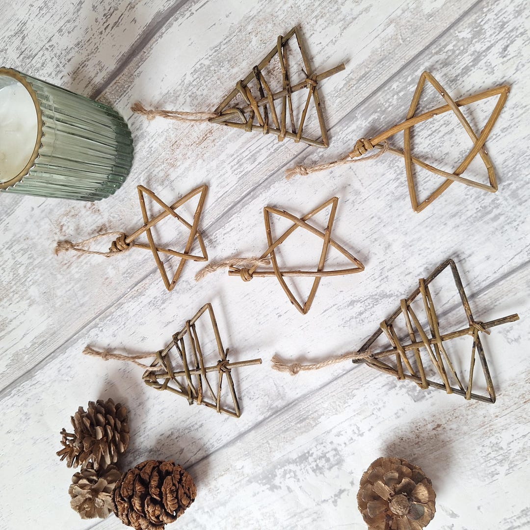 Willow Star Decorations, Willow Christmas Tree Decorations, Tree and ...
