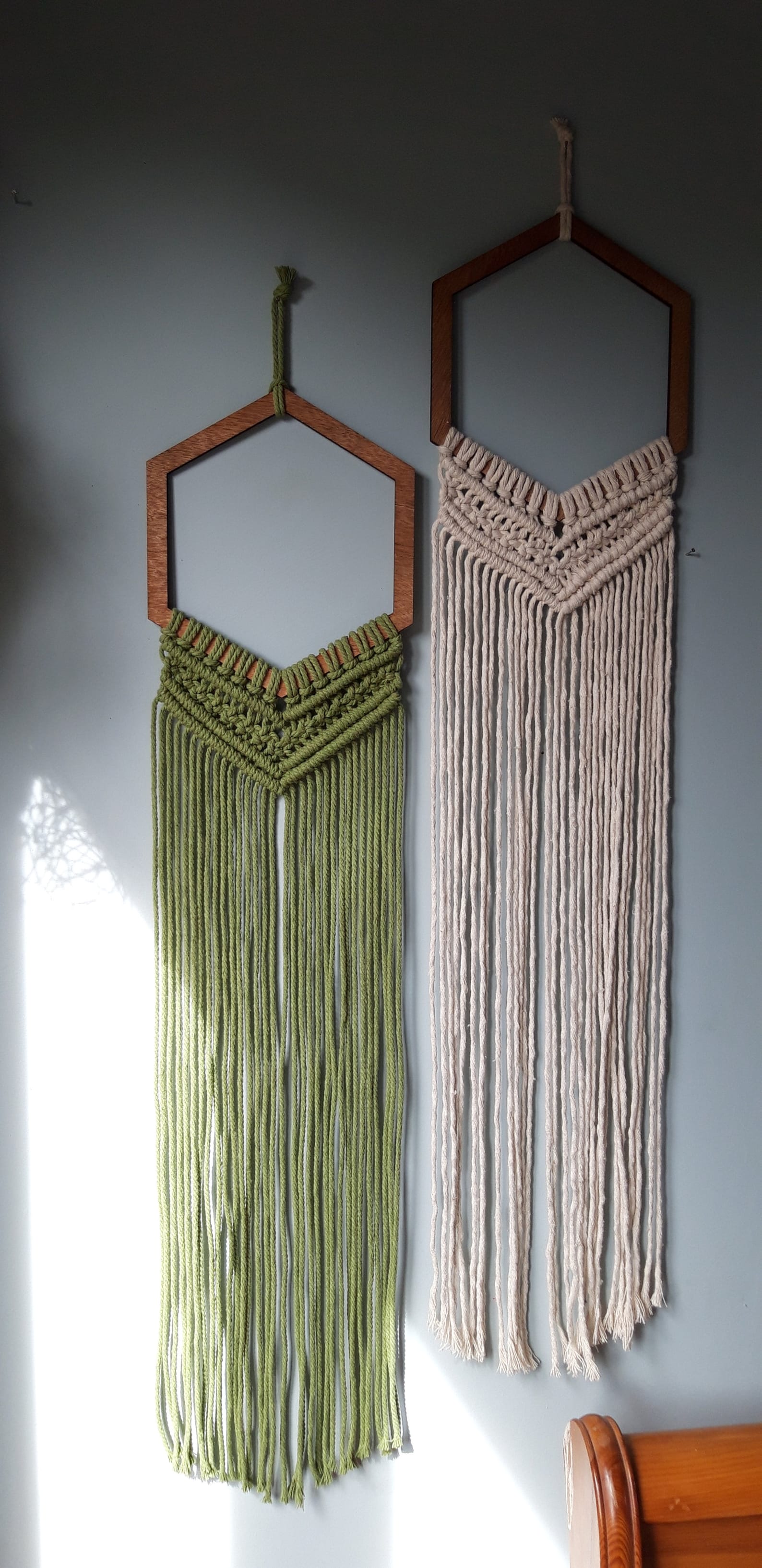 Hexagon macrame wall hanging Geometric wall art Boho wall | Etsy