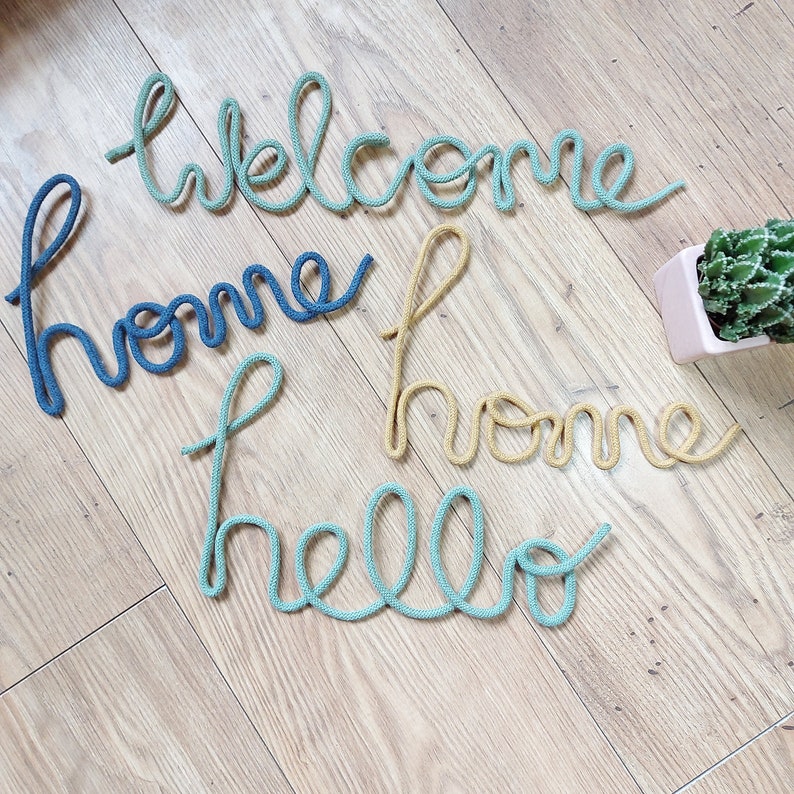 Knitted Wire Word Art Wire Art Word Art Home Sign Welcome | Etsy
