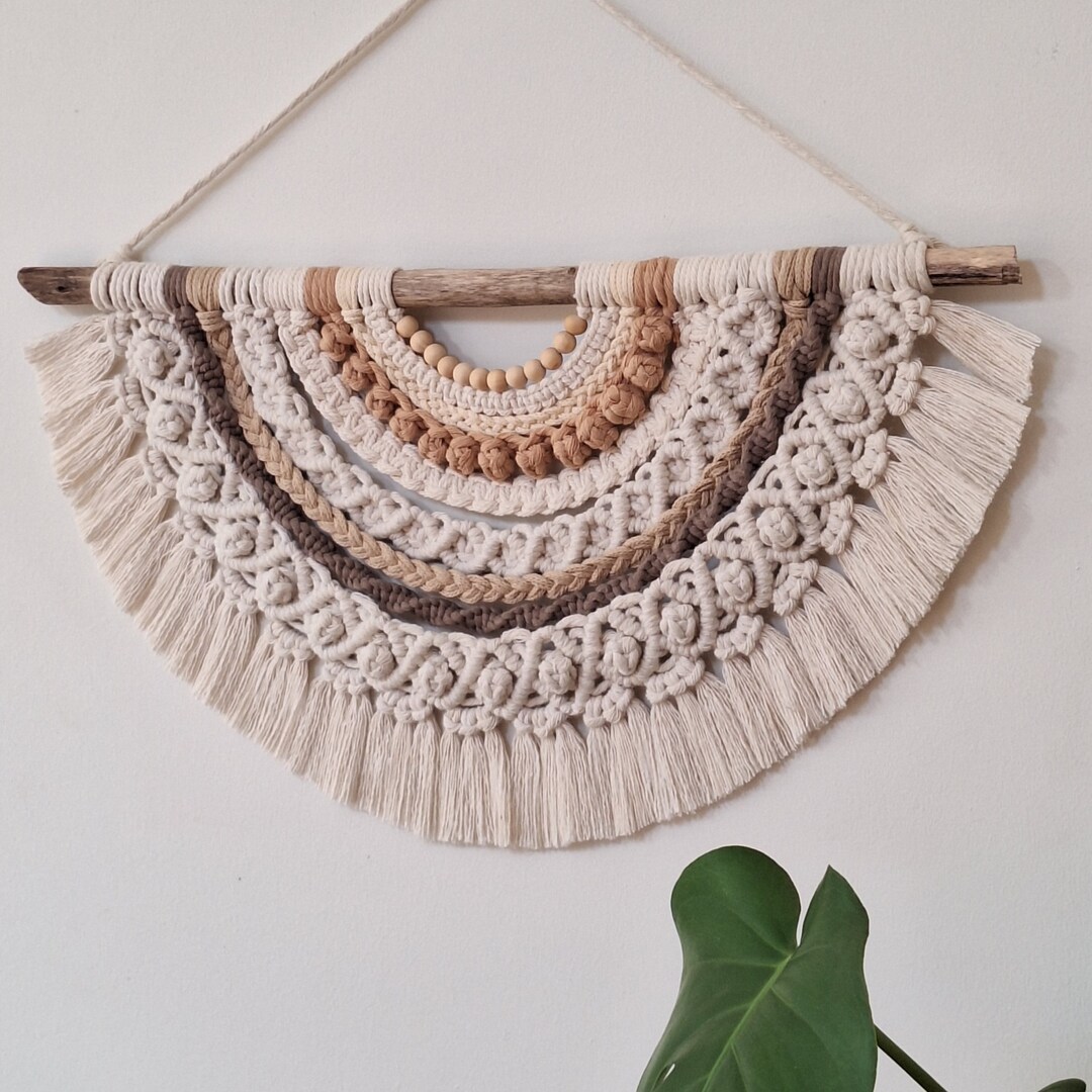Macrame Half Mandala, Mandala Wall Hanging, Neutral Home Decor, Living ...