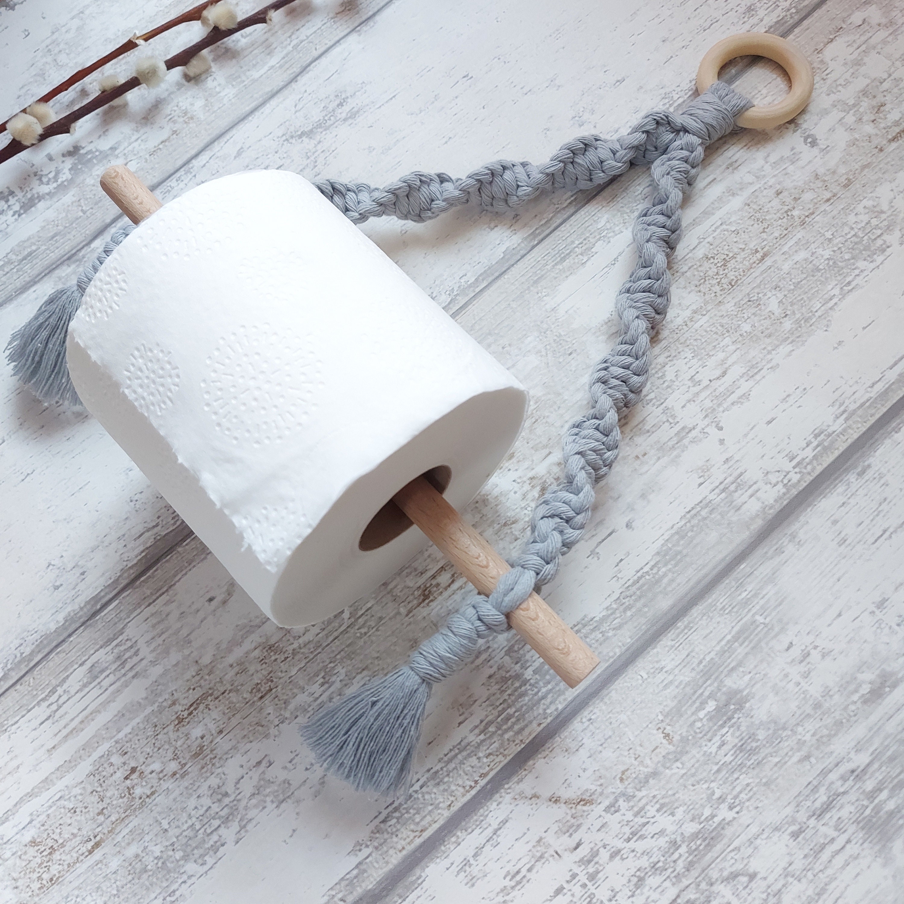 Macrame Toilet Roll Holder Boho Toilet Roll Hanger Macrame - Etsy